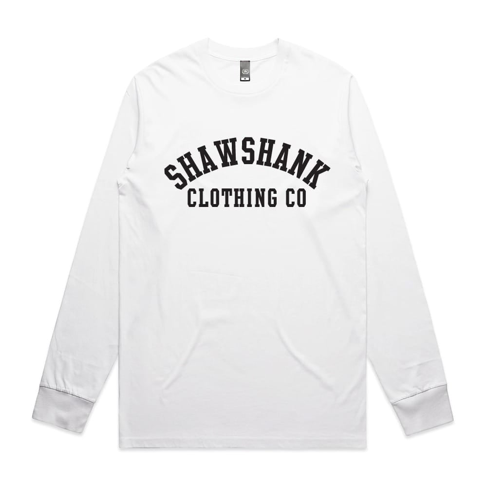 Men's 'SHAWSHANK COLLEGE'" Printed Long Sleeve T-Shirt – Shawshank Clothing